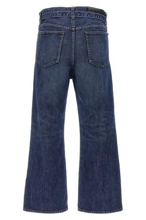 Sacai Boot-cut Belted Denim Jeans - Blue