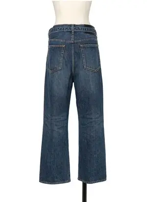 Sacai Boot-cut Belted Denim Jeans - Blue
