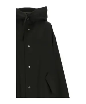 JIL SANDER Logo Detail Drawstring Coat - Black