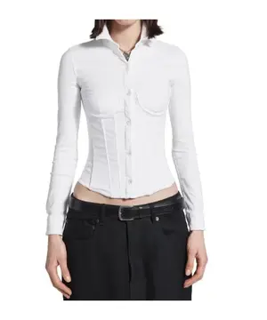 Balenciaga Corset Lace-up Shirt - White