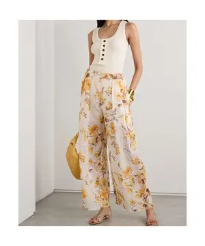 Zimmermann Floral Print Wide-leg Pants
