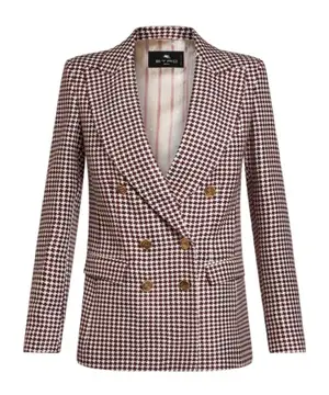 Etro Houndstooth Double-breasted Blazer
