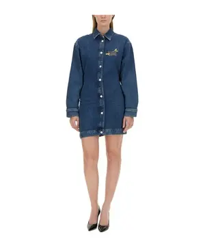 Moschino Denim Dress With Emblem