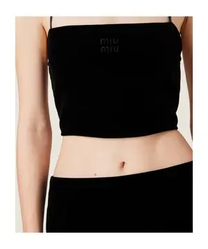Miu Miu Embroidered Logo Zip-up Mini Skirt