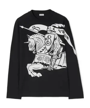 Burberry Ekd Crewneck Long Sleeved T-shirt - Black