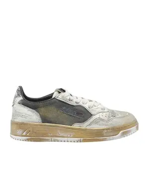 AUTRY Snakeskin-panelled Leather Sneakers