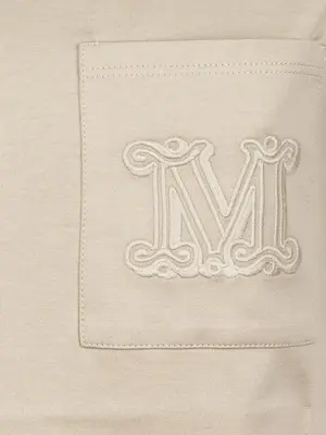 Max Mara Papaia Logo Patch Crewneck T-shirt - Light Brown