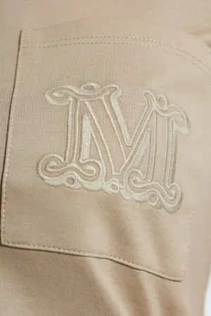 Max Mara Papaia Logo Patch Crewneck T-shirt - Light Brown