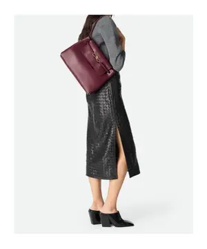 Bottega Veneta Braided Drawstring Shoulder Bag - Red