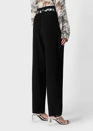 Giorgio Armani Belted Tailored Trousers - Black