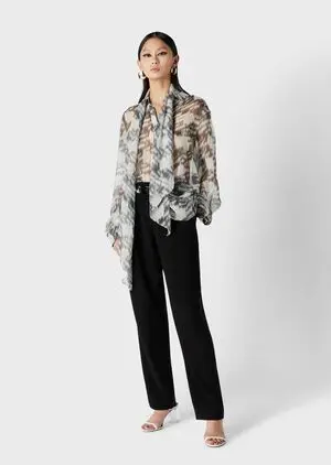 Giorgio Armani Belted Tailored Trousers - Black