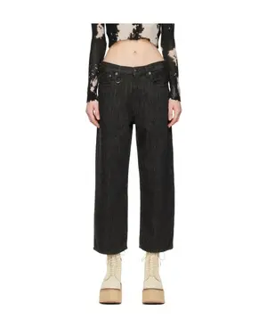 R13 Wide Leg Cropped Jeans