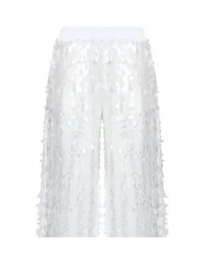 Norma Kamali High-waist Flared Sequined Trousers