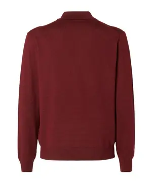 Fendi Ff Plaque Long Sleeved Polo Shirt - Red