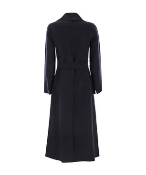 Max Mara Belted Long Sleeved Coat - Black