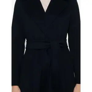 Max Mara Belted Long Sleeved Coat - Black