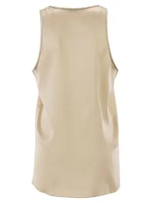 Brunello Cucinelli Side Slit Satin Blouse
