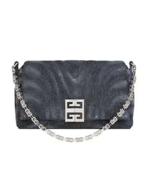 Givenchy 4g Plaque Quilted Denim Small Shoulder Bag