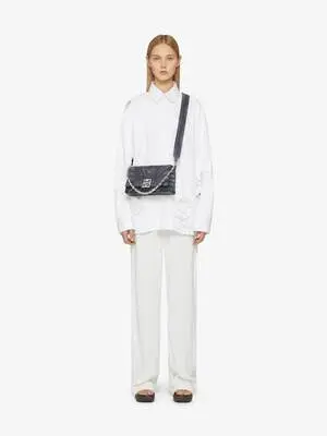 Givenchy 4g Plaque Quilted Denim Small Shoulder Bag