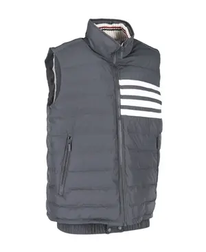 Thom Browne Down-filled Ski Vest With Four-bar Detail - Medium Gray