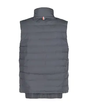 Thom Browne Down-filled Ski Vest With Four-bar Detail - Medium Gray