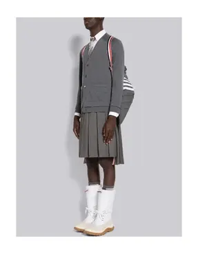 Thom Browne Down-filled Ski Vest With Four-bar Detail - Medium Gray