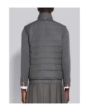 Thom Browne Down-filled Ski Vest With Four-bar Detail - Medium Gray