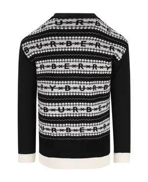 Burberry Fair Isle Knit Wool Cardigan