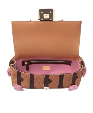 Fendi Baguette Dots Beaded Bag With Pom-poms - Color