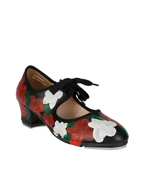Comme Des Garçons Floral Lace-up Flat Pumps - Multicolor