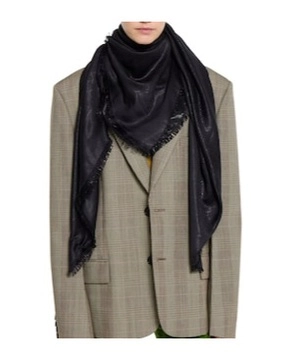 Gucci Gg Silk Wool Lamé Shawl - Black