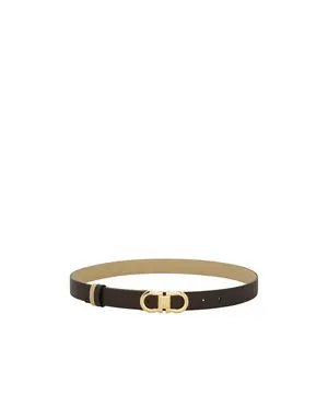 FERRAGAMO Salvatore Ferragamo Gancini Reversible Belt Moore Coffee/stone