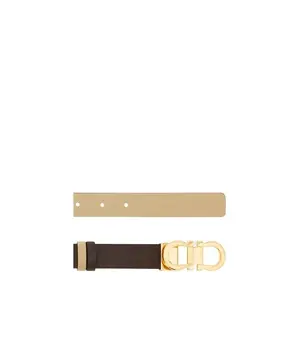 FERRAGAMO Gancini Reversible Belt - Moore Coffee/stone