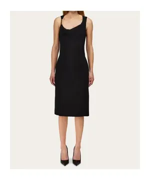 FERRAGAMO Sleeveless Corseted Midi Dress