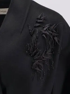 Dior Embellished Tie Waist Long Sleeve Coat