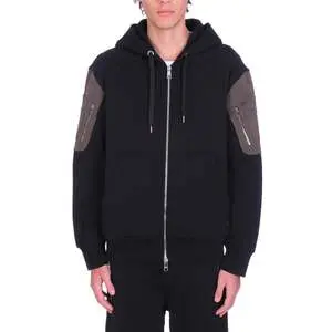 Neil Barrett Full Zip Hoodie With Rope Drawstring Hood