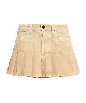 Balenciaga Pleated Denim Mini Skirt - Nude