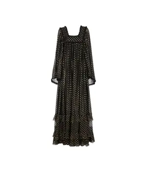 Chloé Ruffled Extra-long Dress With Long Sleeves
