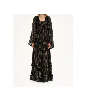 Chloé Ruffled Extra-long Dress With Long Sleeves