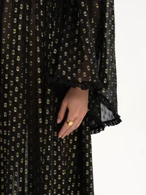 Chloé Ruffled Extra-long Dress With Long Sleeves