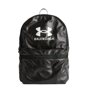 Balenciaga Logo Printed Backpack - Black