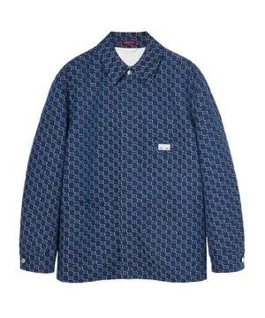 Gucci Monogrammed Long-sleeve Shirt - Blue/white