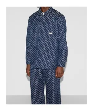 Gucci Monogrammed Long-sleeve Shirt
