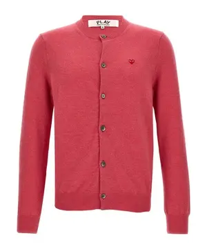 Play Comme Des Garcon Logo Knitted Cardigan