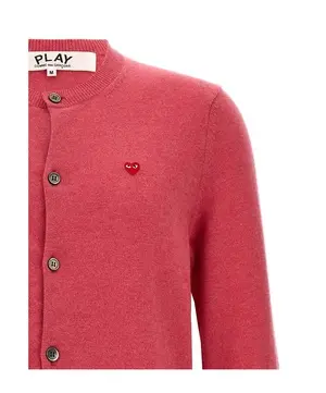 Play Comme Des Garcon Logo Knitted Cardigan