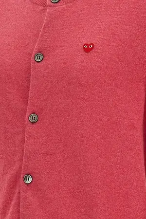 Play Comme Des Garcon Logo Knitted Cardigan