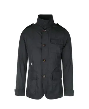 MOORER Shell Windbreaker Jacket - Black