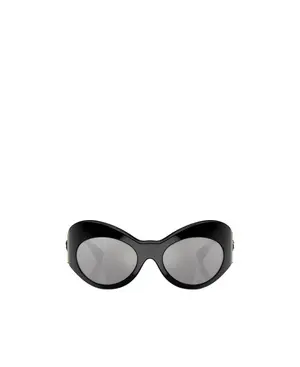 Versace Oval Shield-frame Sunglasses - Gray