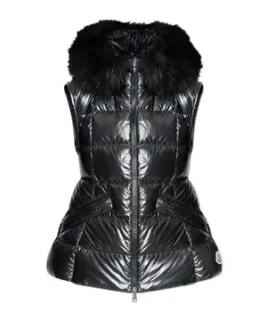 Moncler Shearling Collared Puffer Vest