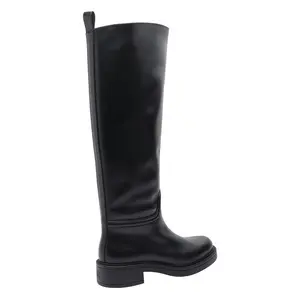 STUART WEITZMAN Knee High Round Toe Pull-on Boots - Black